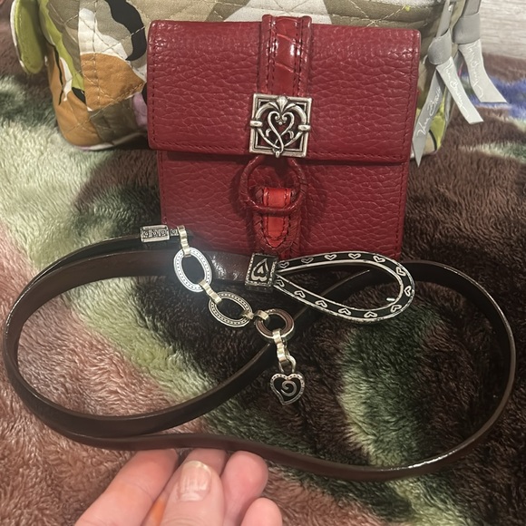 Brighton | Bags | Brighton Red Leather Small Crossbody Convert To ...